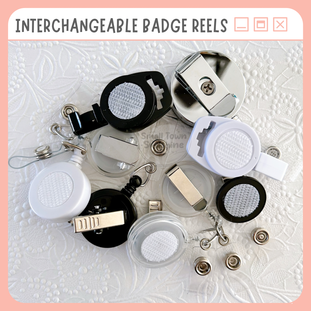 Interchangeable Badge Reel Base Options – The SmallTownSunshine Company