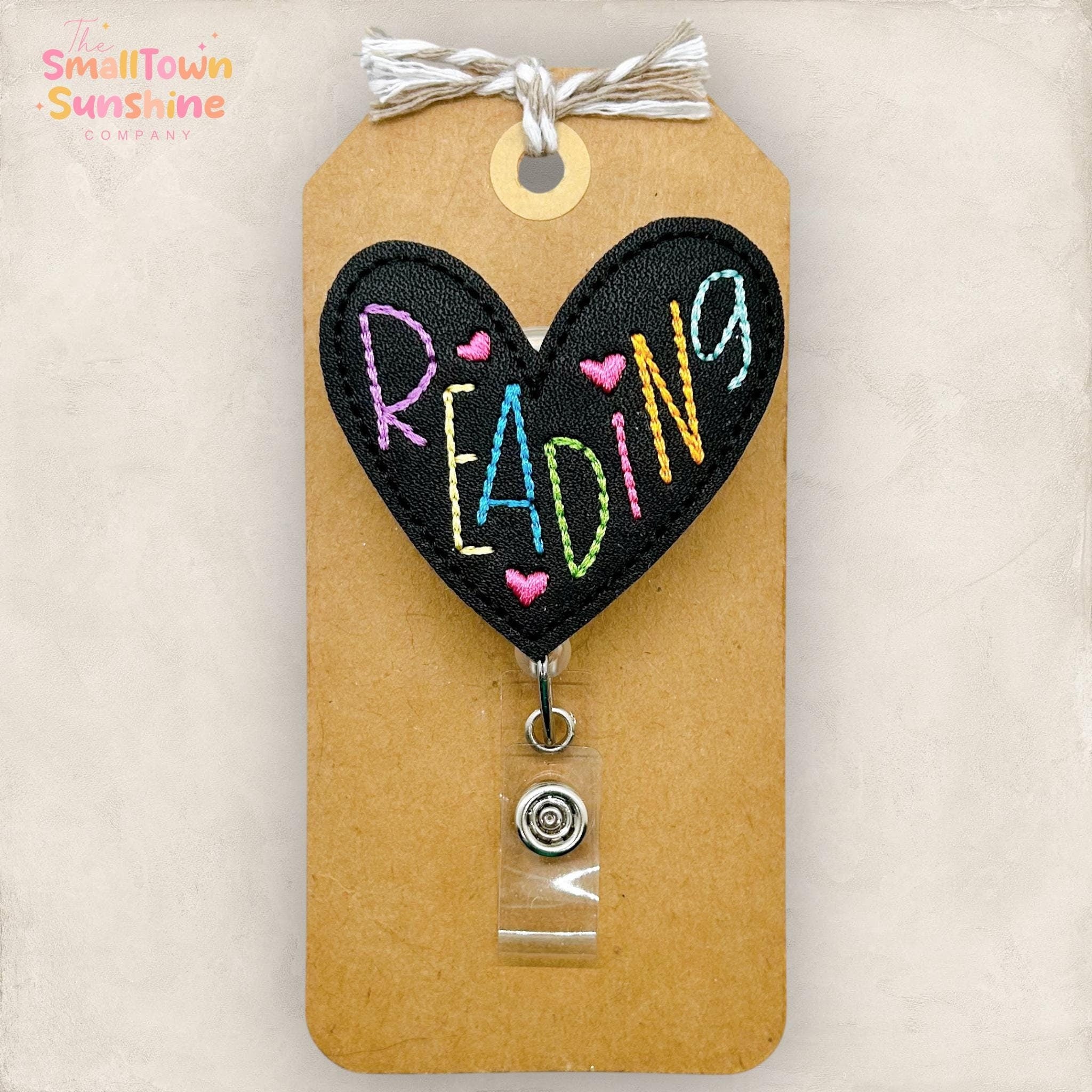 Reading Heart Badge Topper – The SmallTownSunshine Company